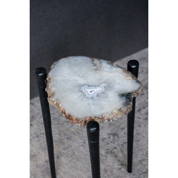 Brayden Studio® Basem Genuine Marble 3 Legs End Table | Wayfair